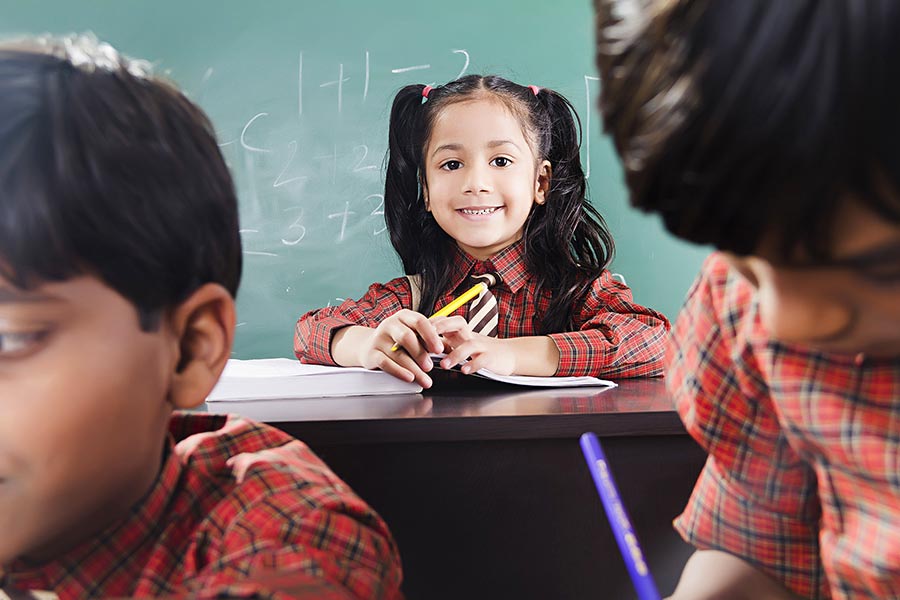 Primary School Girl Student Book Study Education In-Classroom