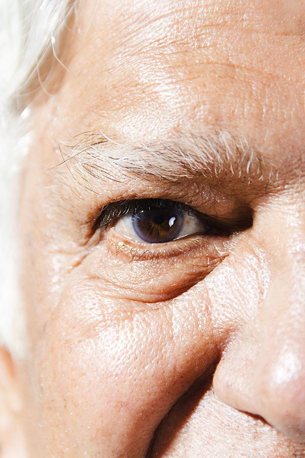 Old Man Checkup Eye s Problem Close-up Part-of