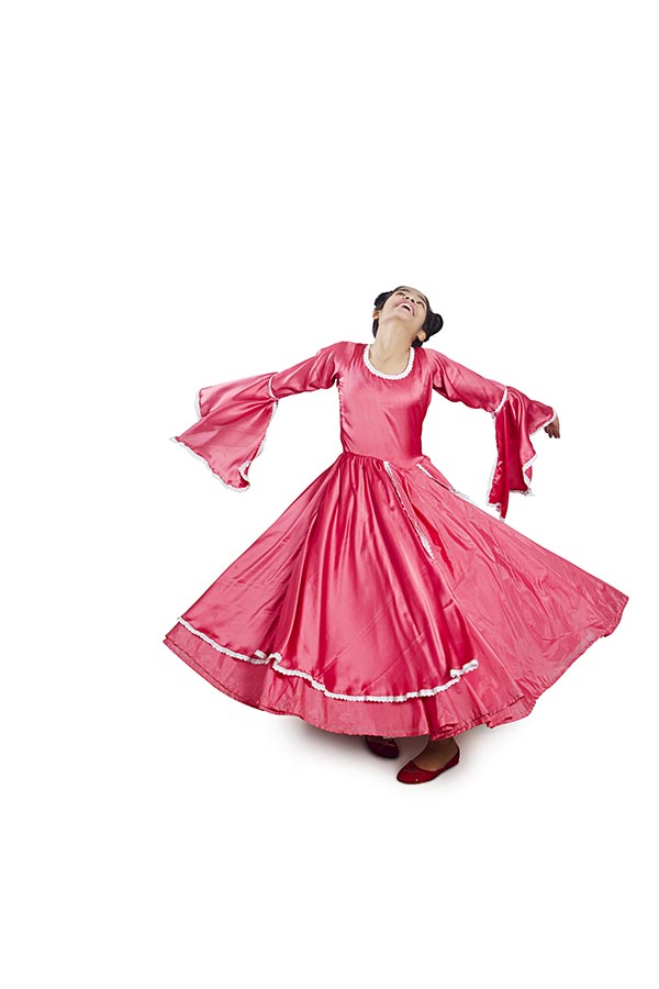 Full-length Beautiful Blonde Young-Girl Wearing Frock Dancing Having ...