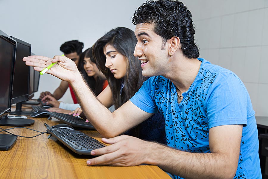 Indian College Students Classmate Computer Study Education Learning In ...